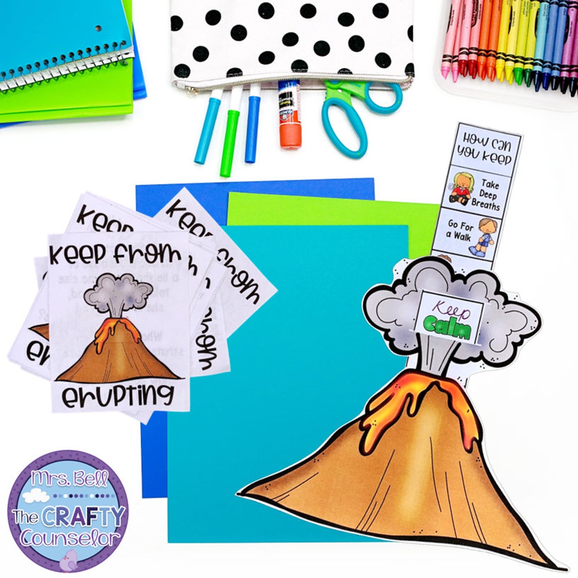 Volcano Calming Skills Game: Emotional Regulation Activity (PDF Pattern ...