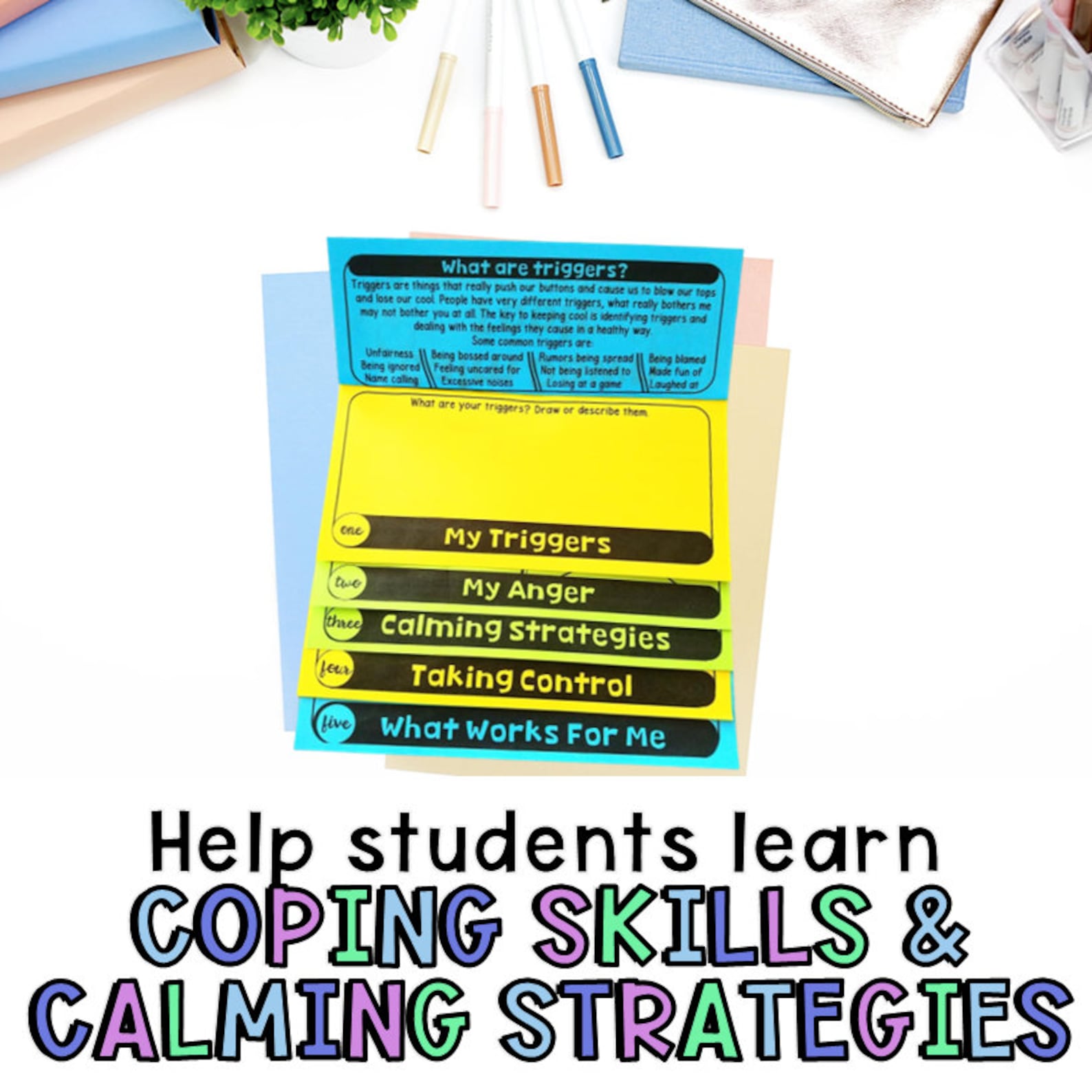 Calm Down Flipbook: Coping Skills & Emotional Regulation (no Cut) - Etsy