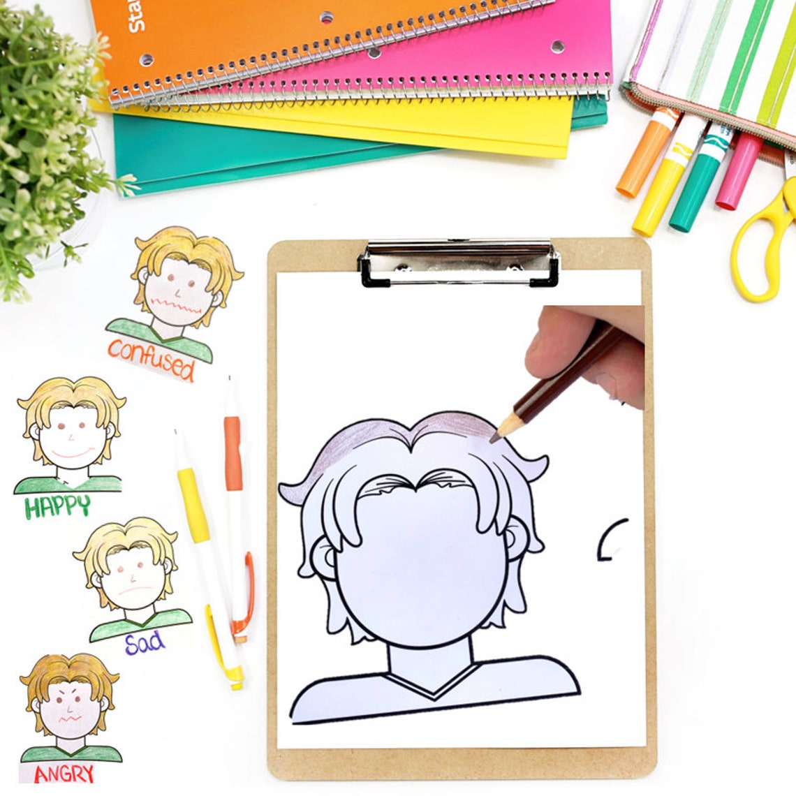 Identifying Feelings and Emotions | Face Trace Printer Friendly ...