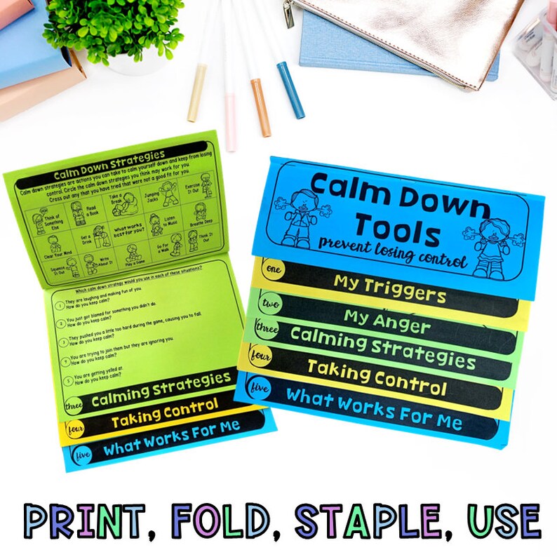 Calm Down Flipbook: Coping Skills & Emotional Regulation (no Cut) - Etsy