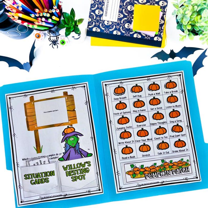 Halloween Lapbook - SEL Fall Activity for Calming Strategies & Coping ...