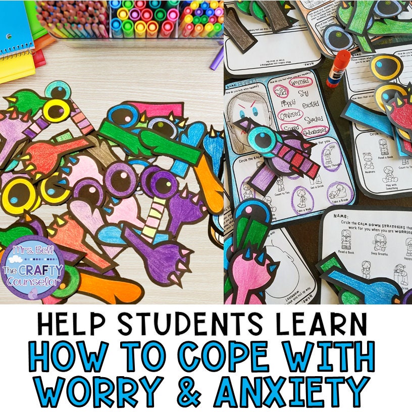 Worry Monster Craftivity: Anxiety Coping Skills for Kids (digital ...