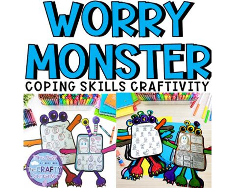 Worry Monster Craftivity: Anxiety Coping Skills for Kids (digital ...