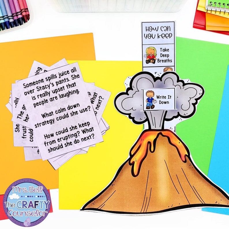 Volcano Calming Skills Game: Emotional Regulation Activity (PDF Pattern ...