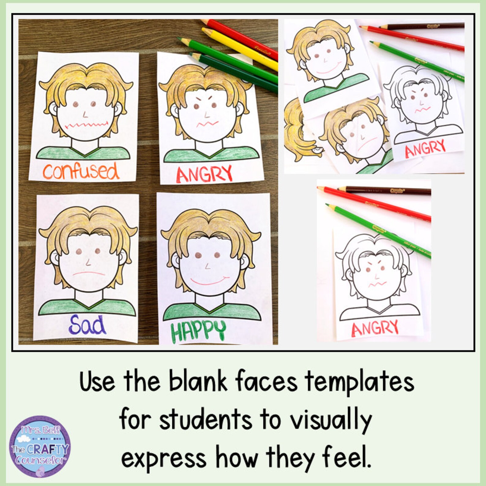 Identifying Feelings and Emotions | Face Trace Printer Friendly ...