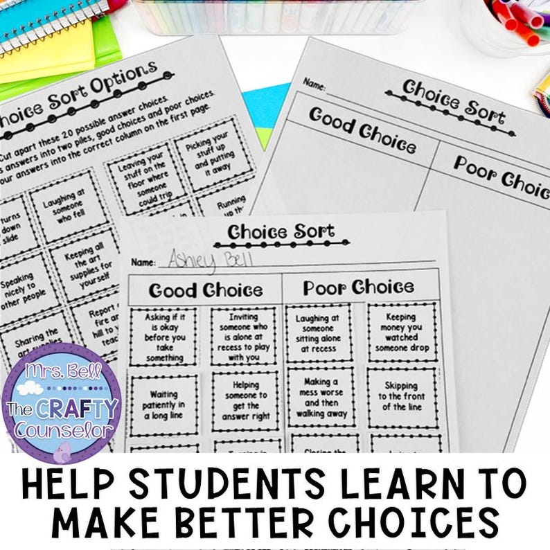 Good Choices Cut & Glue Activity: Decision-making Skills (PDF) - Etsy
