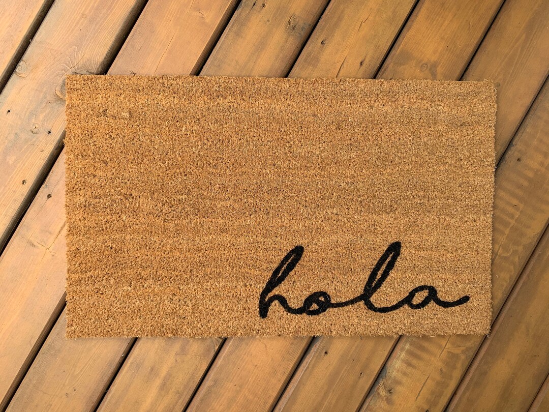Hola cursive Doormat - Etsy Canada