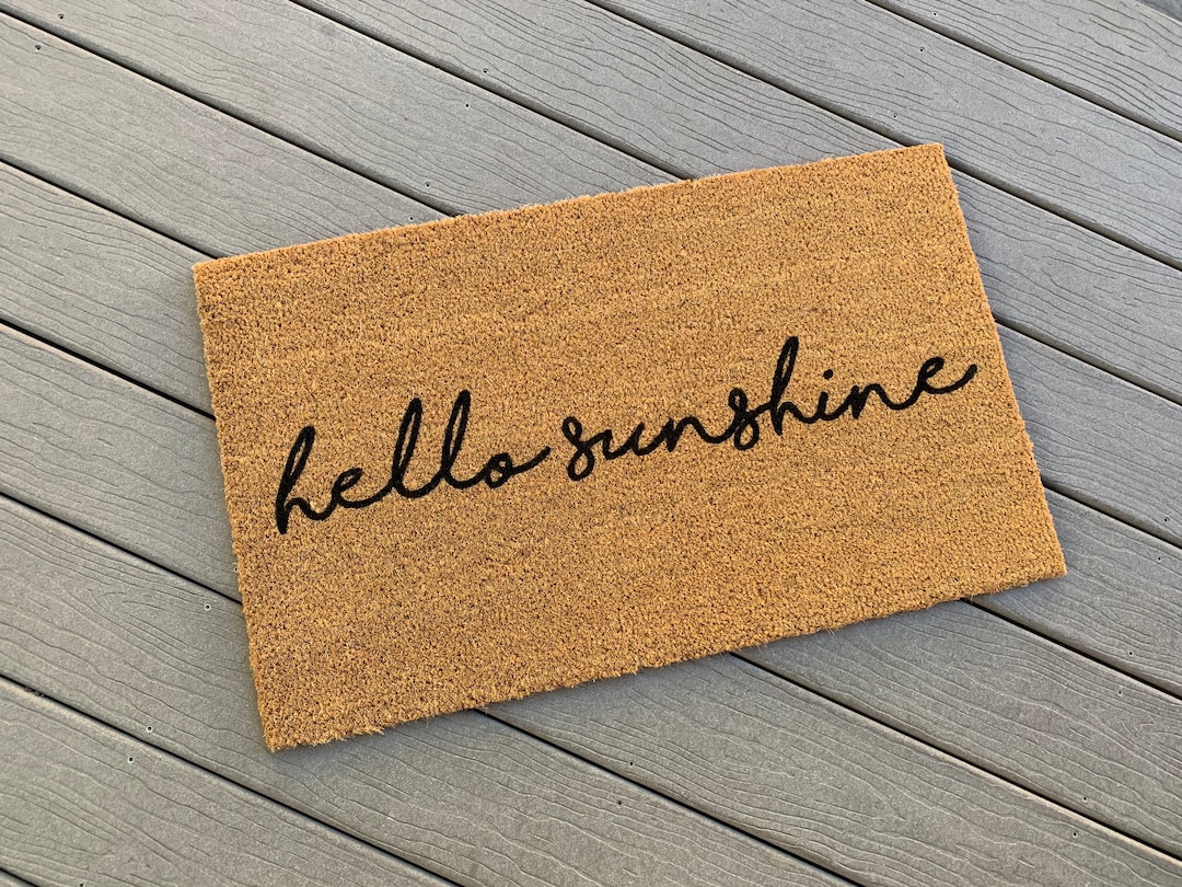 Hello Sunshine (cursive) Doormat - Etsy