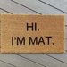 Hi I'm Mat Doormat - Etsy Canada