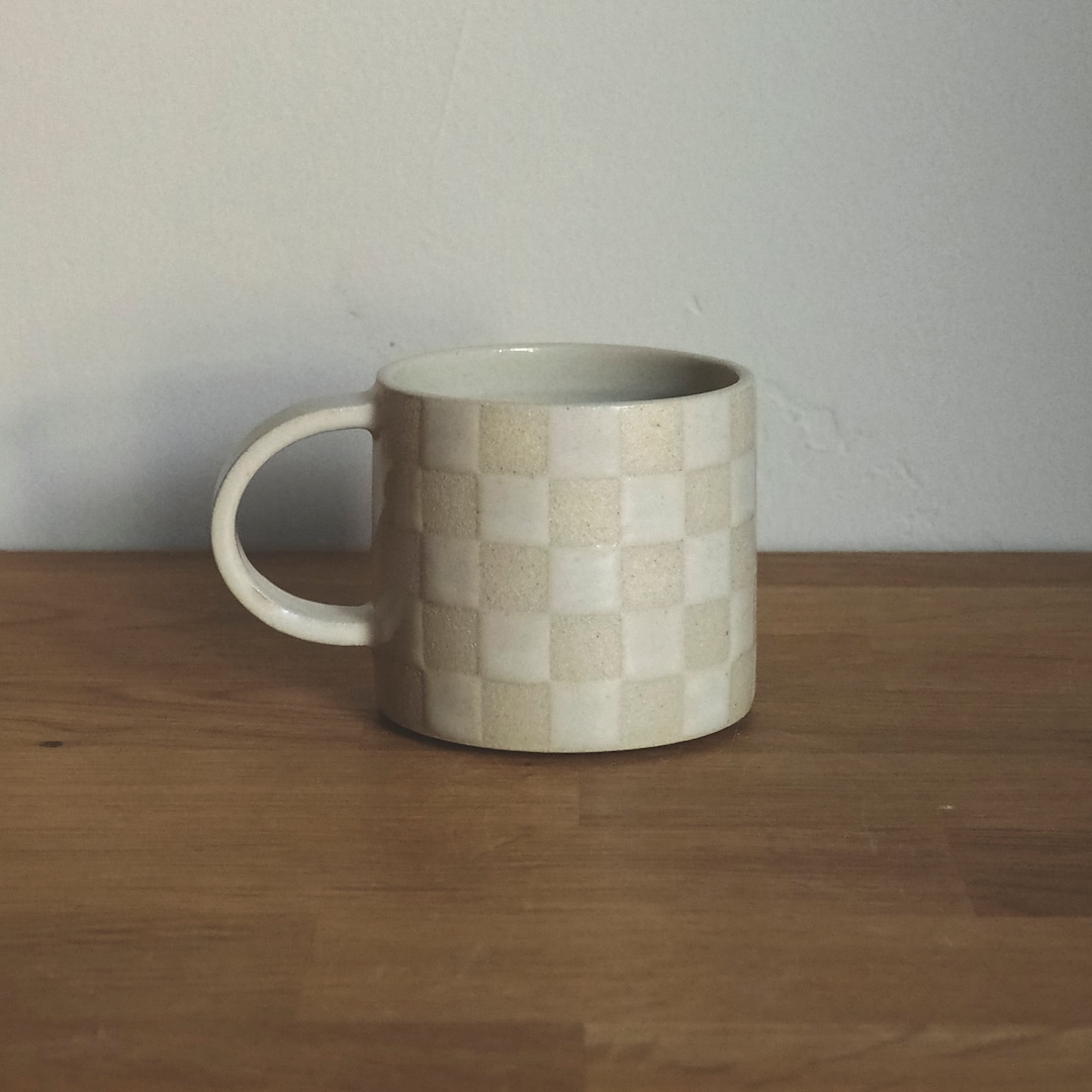 Ghost Checkered Mug | Wheel Thrown Ceramic Mug - Etsy