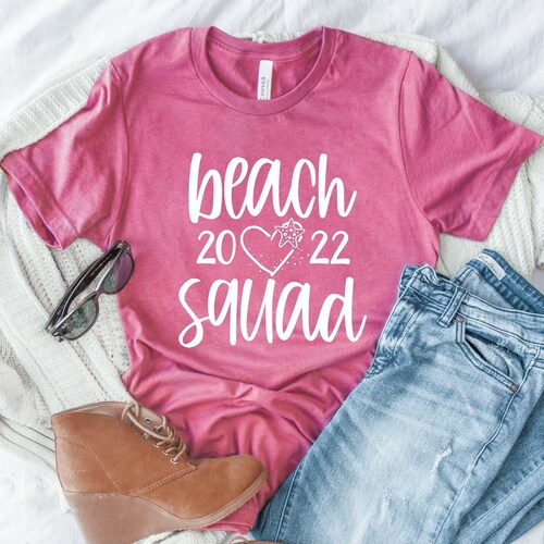 Beach Squad Cute Beach Shirts Vacation Girls Tees Girls - Etsy