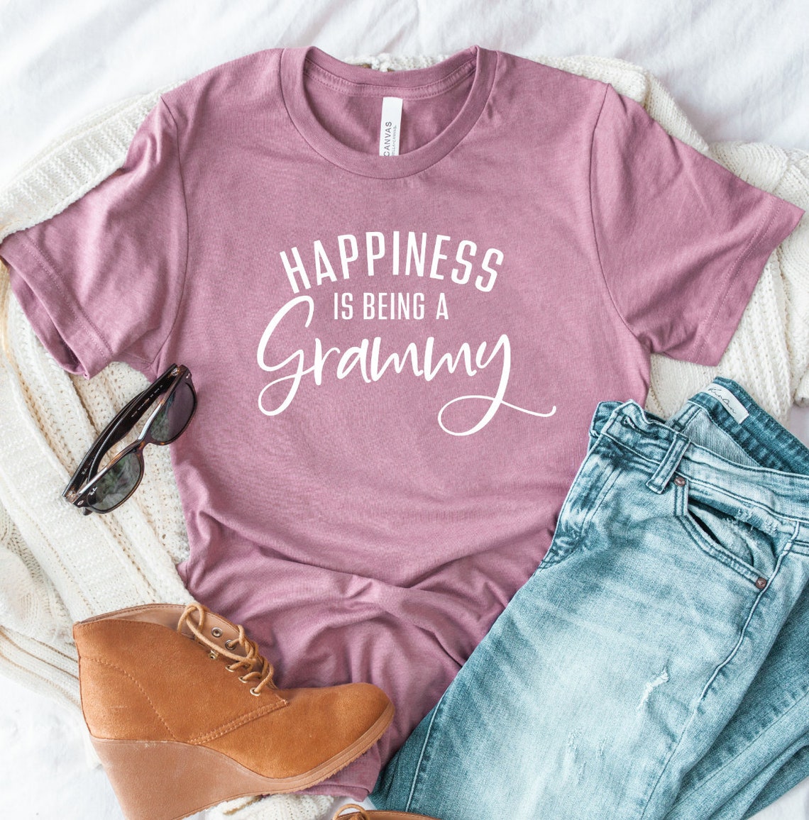 Happiness Is Being A Grammy T Shirt Grammy Shirts Grammy Etsy