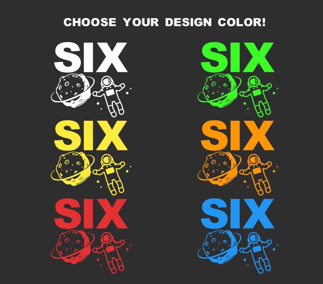 Six Space Shirt Outer Space Birthday Tshirt Custom Space - Etsy