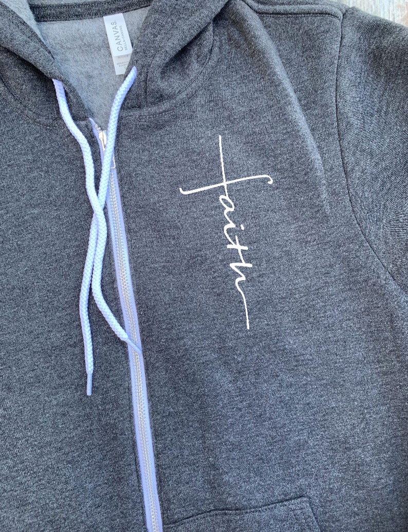 Faith Cross Unisex Zip up Hoodie Faith Hoodie Christian - Etsy