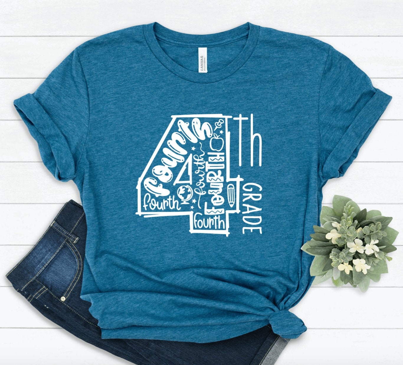 4th Grade Teacher T-shirt Fourth Grade Teacher Shirt Grade | Etsy