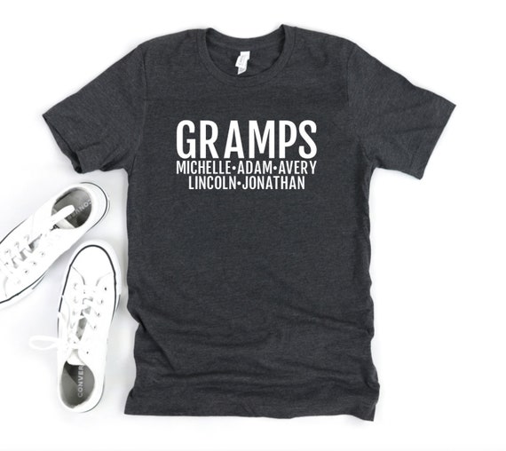 Personalized Gramps T-shirt With Grandkids Names Gramps - Etsy
