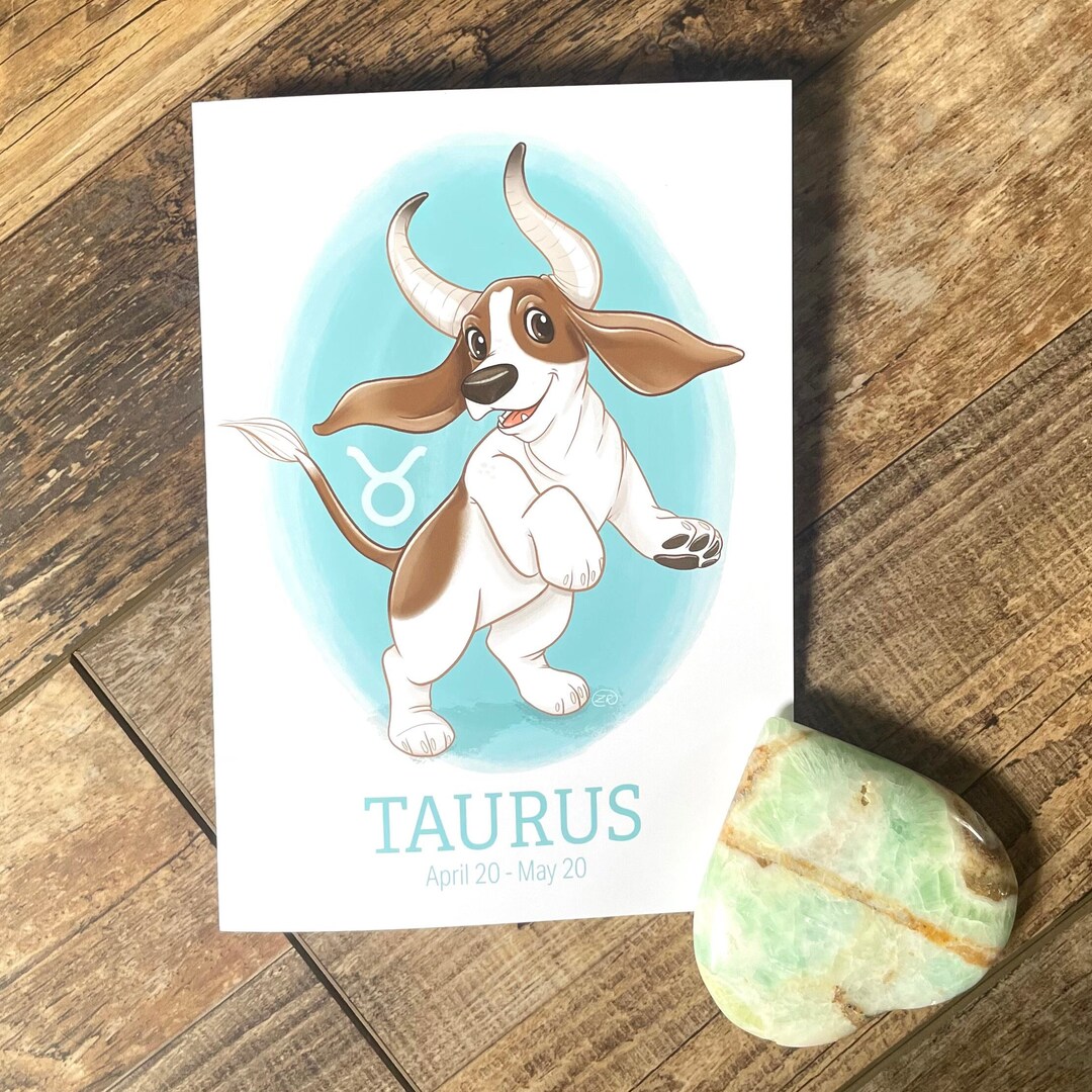 Taurus Zodiac Dog Card, Funny Zodiac Card, Dog Zodiac Card, Dog ...