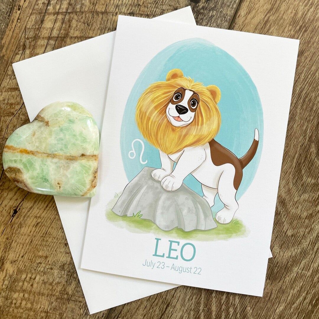 Leo Zodiac Dog Card, Funny Zodiac Card, Dog Zodiac Card, Dog Birthday ...
