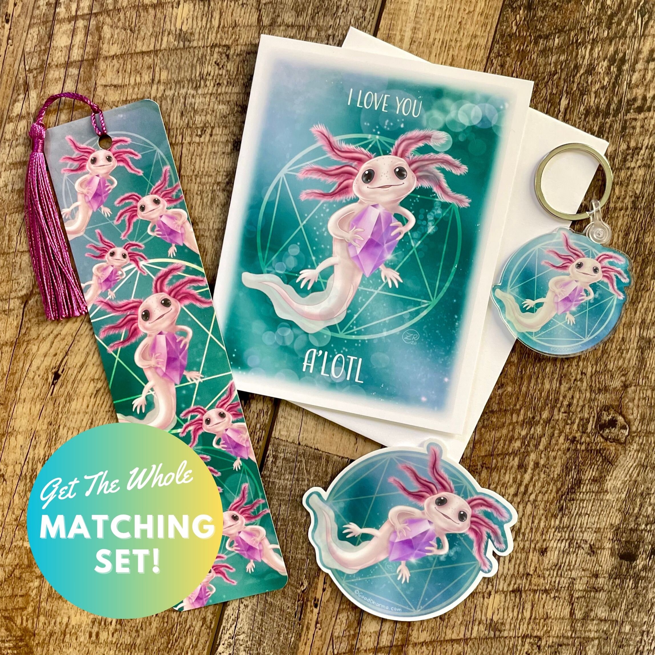 Axolotl Bookmark Axolotl Gifts Axolotl Art Gifts for Lizard - Etsy