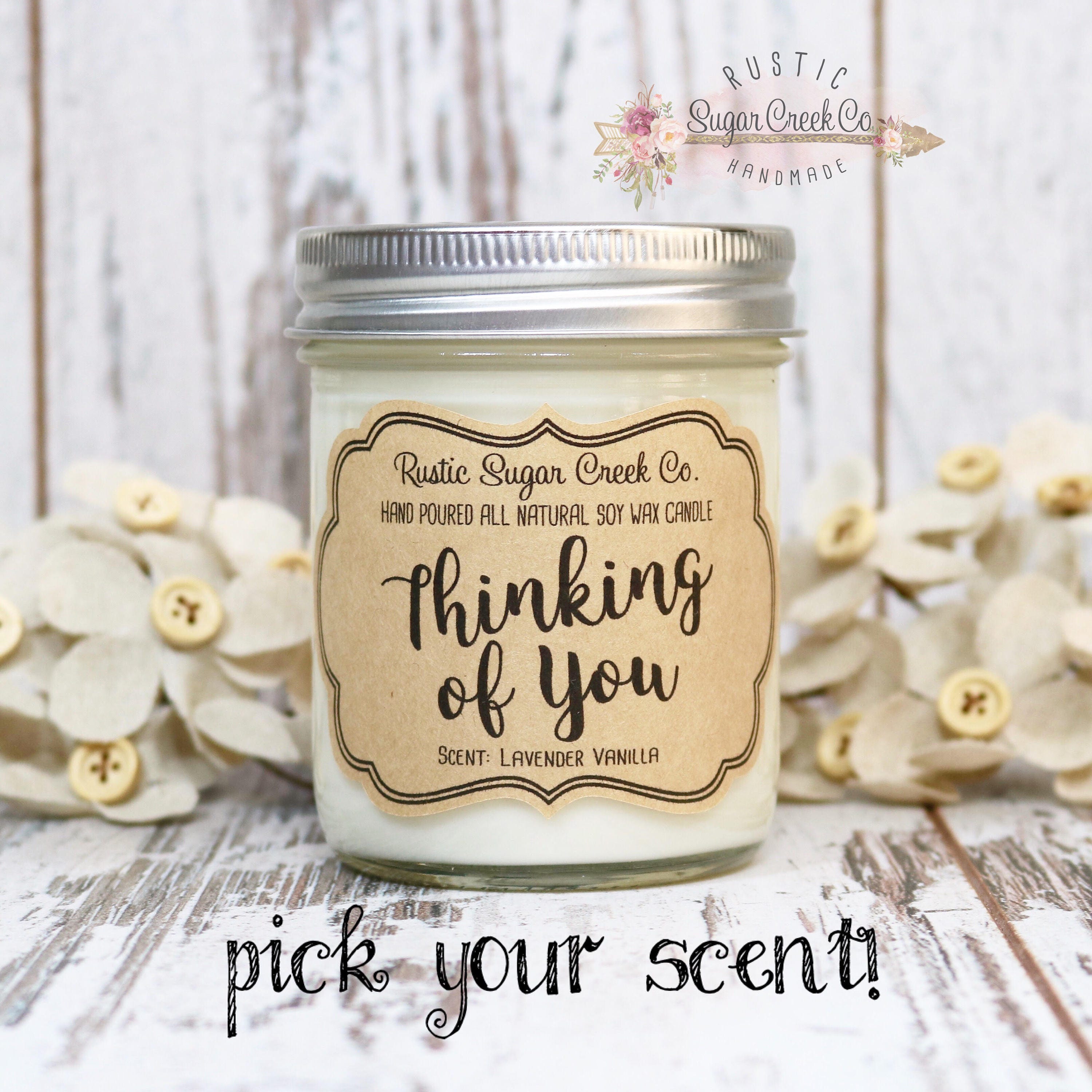 Thinking of You Candle Thinking Of You Gift Candles Gift For | Etsy