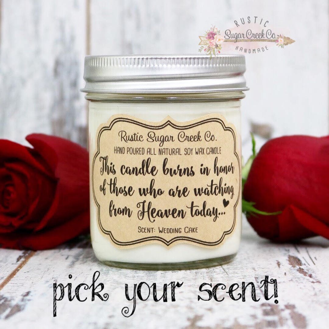 Personalized Memorial Candle Handmade 3-sizes W-box: Remembrance Gift ...