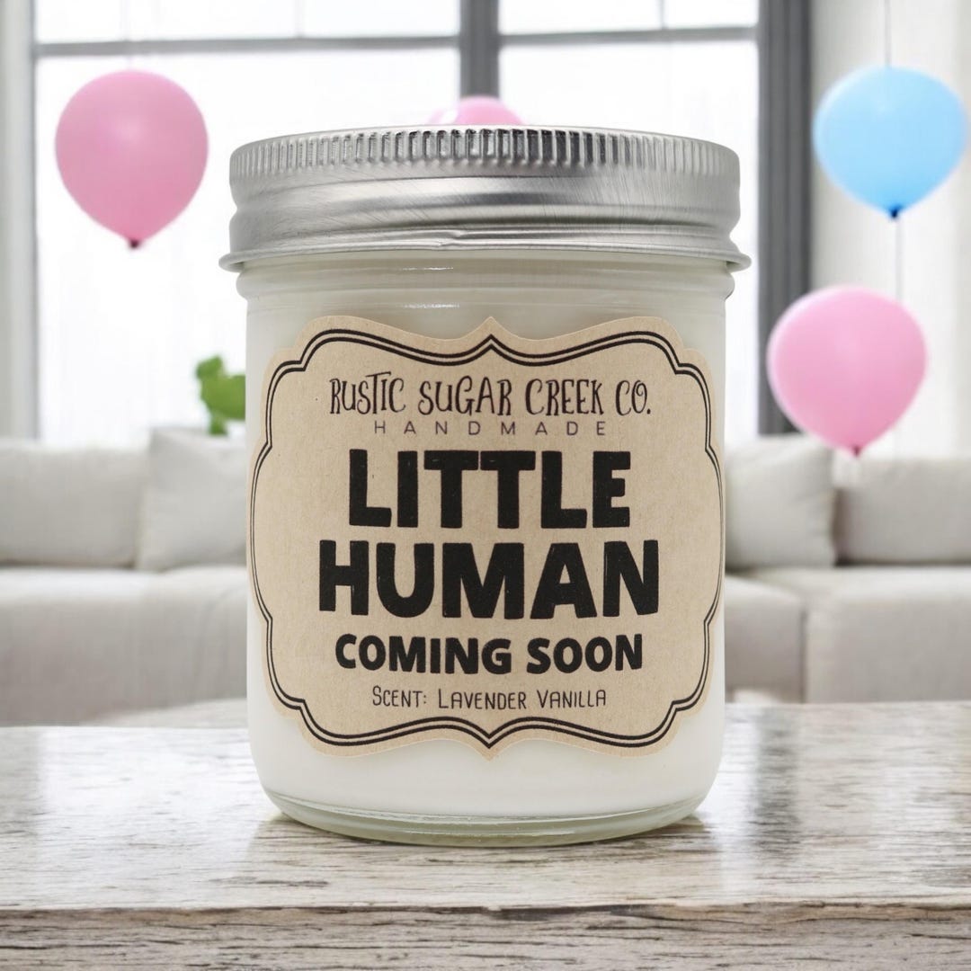 Little Human Coming Soon Soy Candle Handmade 3-sizes Gift Box: Baby ...