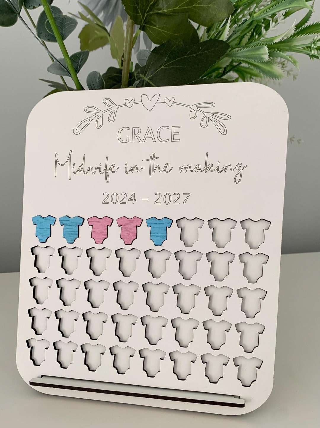 Student Midwife Countdown Tracker, Wooden Countdown Board for Student ...