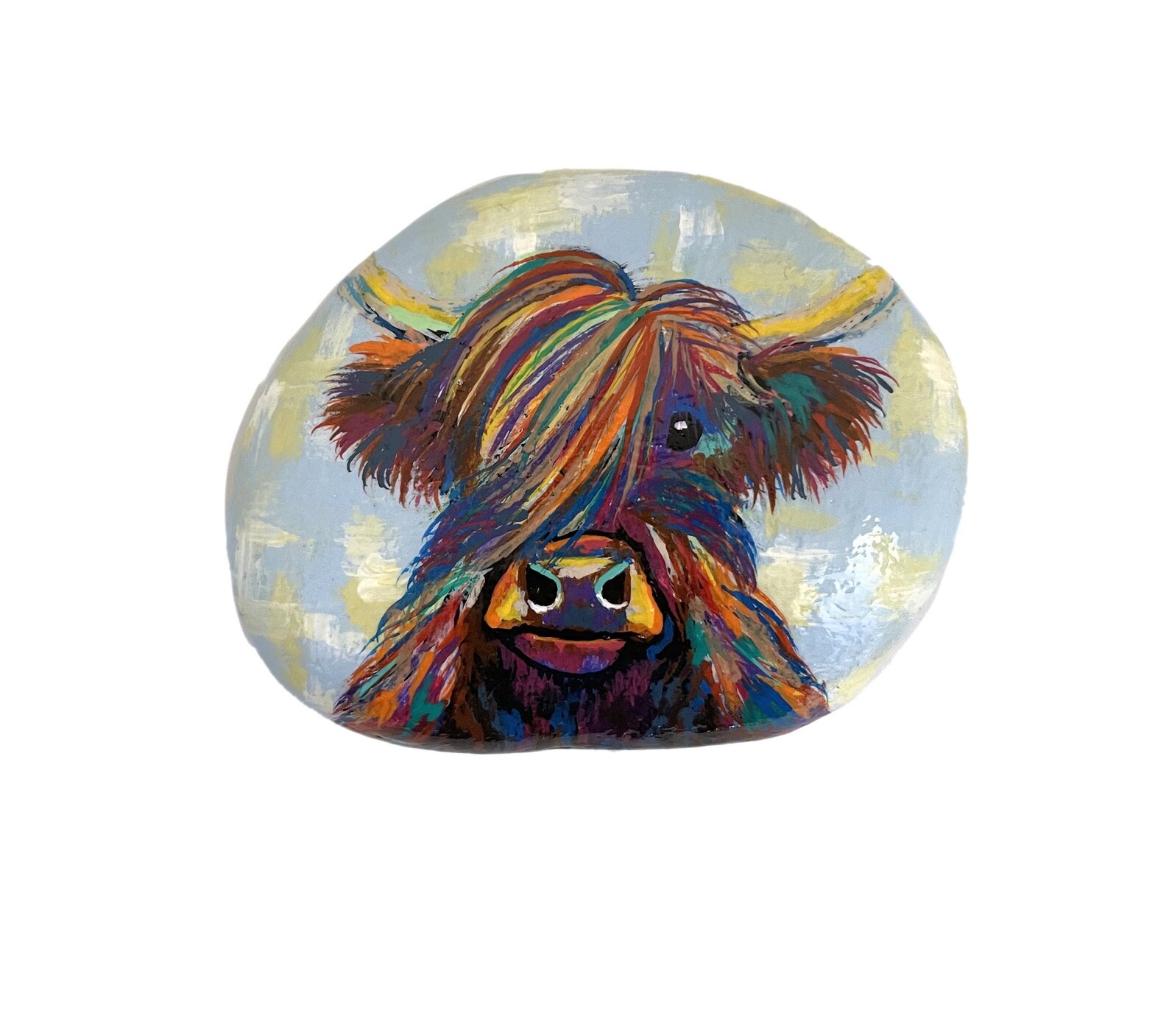 Colorful Highland Cow Painted Rock Highland Cow Painted - Etsy