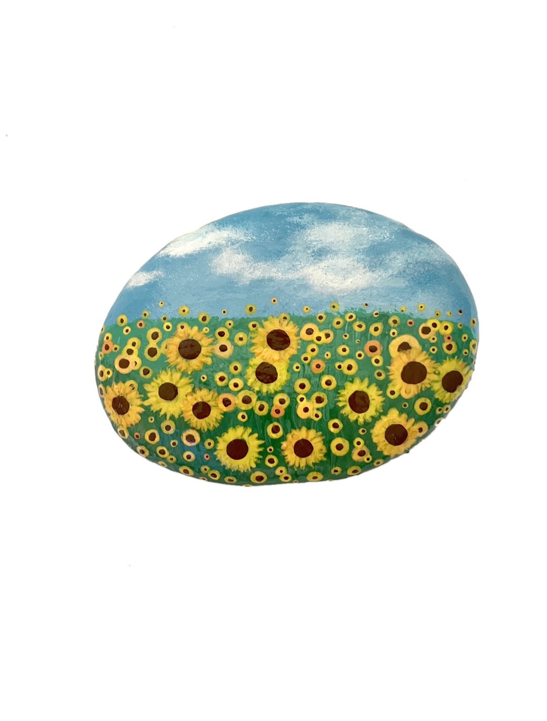 Sunflower Field Painted Rock Painted Sunflower Field - Etsy