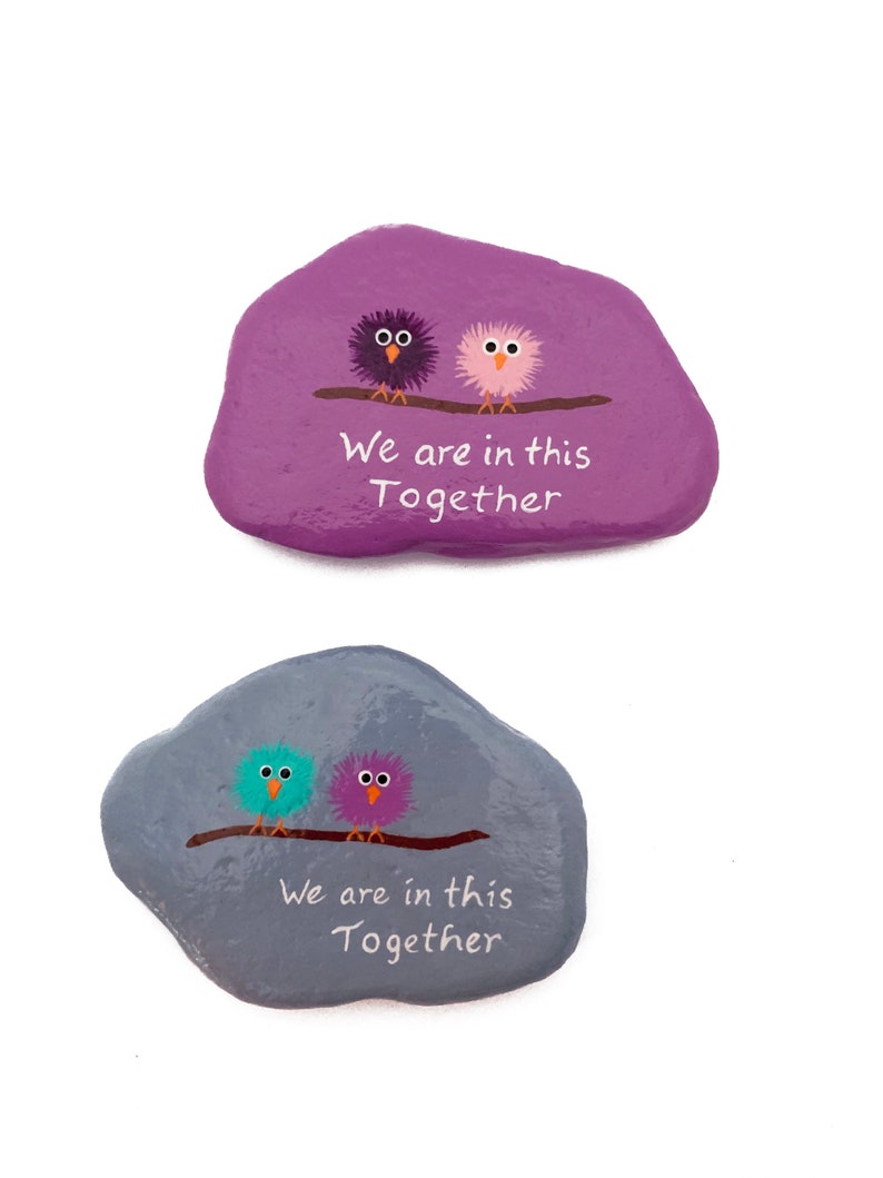 We are in this Together Painted Rock Featuring 2 Birds | Etsy