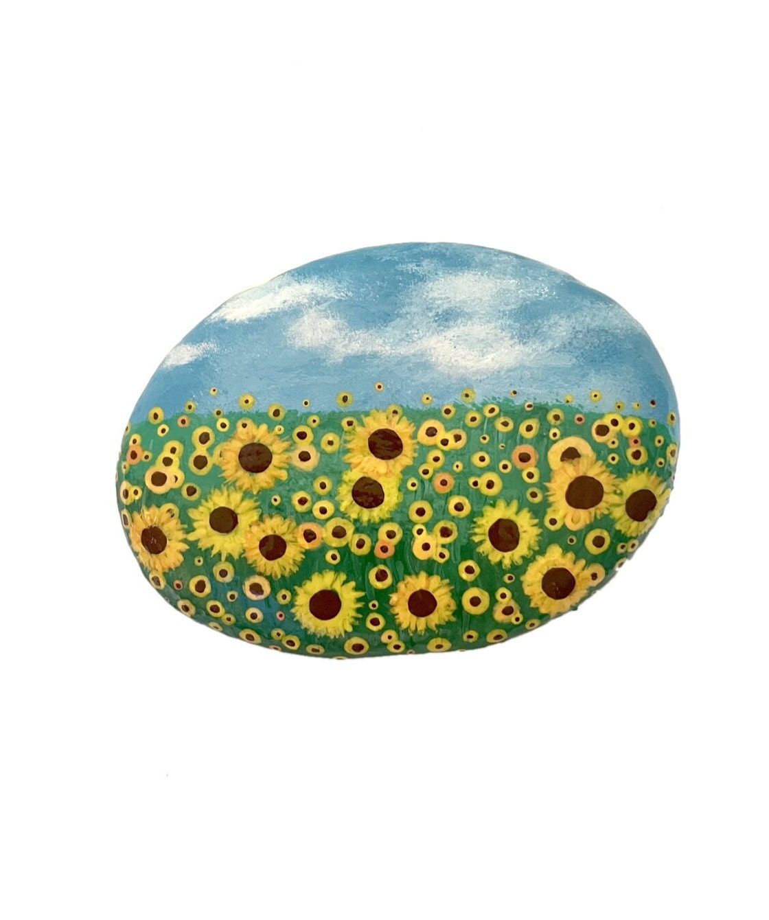 Sunflower Field Painted Rock Painted Sunflower Field - Etsy