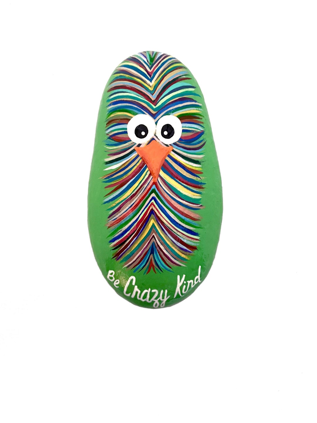 Be Crazy Kind Whimsical Bird Hand Painted Rock Cute Be Crazy Kind ...