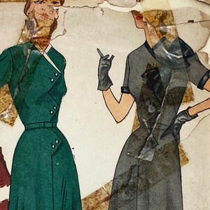 Simplicity 3692 - Rare 1950's Zig-zag Dress With Detachable Bow Trim ...