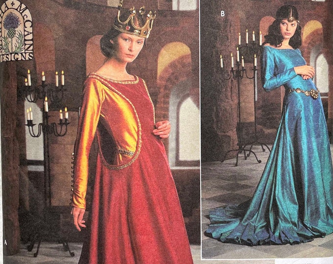 Simplicity 8725 Medieval Cotehardie Gown and Sideless | Etsy