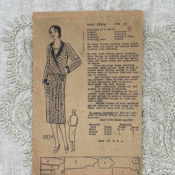 1920s Sewing Pattern - Etsy