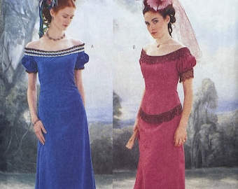 Simplicity 8735 - Renaissance off the Shoulder Gown Pattern - Size 10 ...