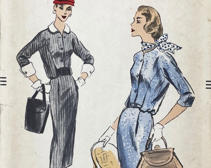 Vogue 9566 1950s Barrel Jacket Pattern With Shaped Collar Size 10 31 ...