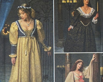 Simplicity 8735 Renaissance off the Shoulder Gown Pattern Size 16-20 38 ...