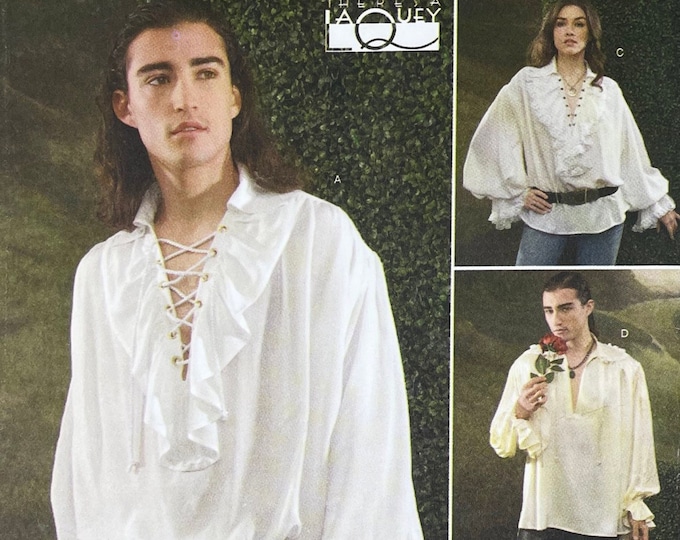 Simplicity 3758 - Front Lacing Poet Shirt Pattern - Size XS-XL (30-48 ...