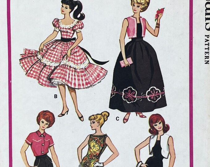 Mccall's 7137 - 1960s Official Barbie Doll's Wardrobe Instant Wardrobe ...