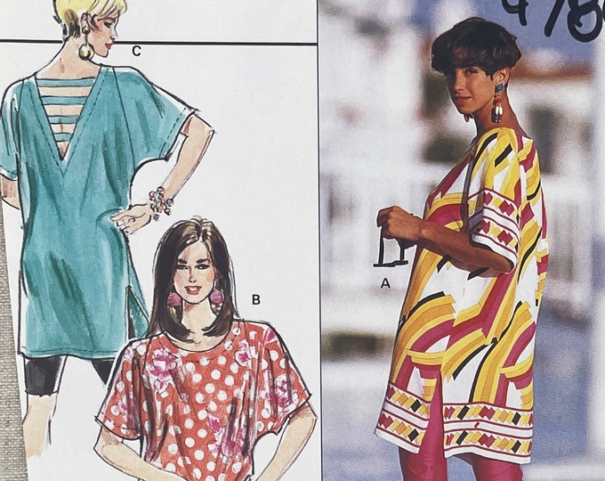 Burda 4780 - Oversized Tunic Shirt Pattern With Plunge Back - Size 8-18 ...