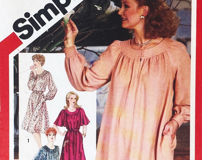 Simplicity 5254 - 1980s Tent Shaped Muumuu Dress Pattern - Size Petite ...