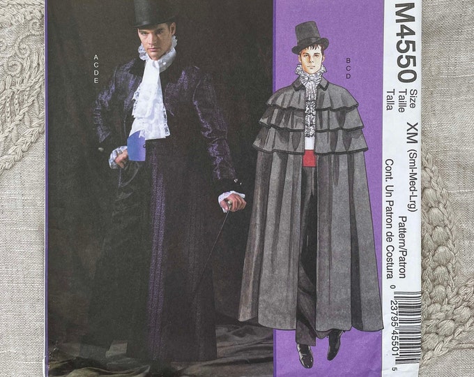 Mccall's 4550 - Men's Victorian Regency Coachman Coat and Cape, Jabot ...