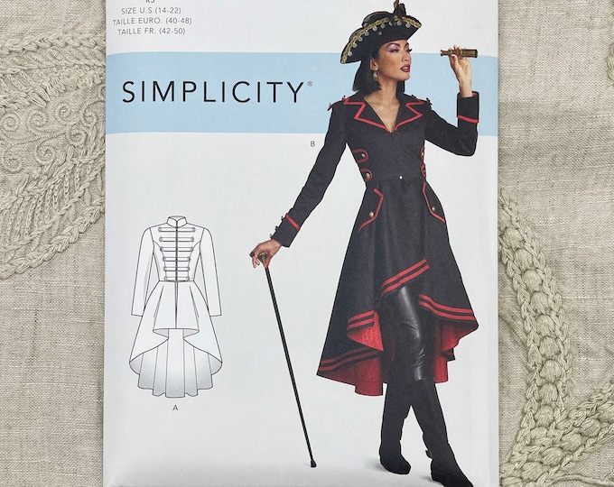 Simplicity 9086 Steampunk Pirate Coat Pattern Size 6-14 or Size 14-22 ...