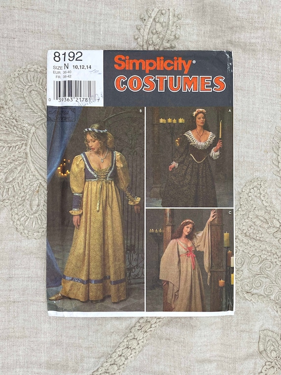 Simplicity 8192 Renaissance Costumes Pattern Size 10-14 - Etsy