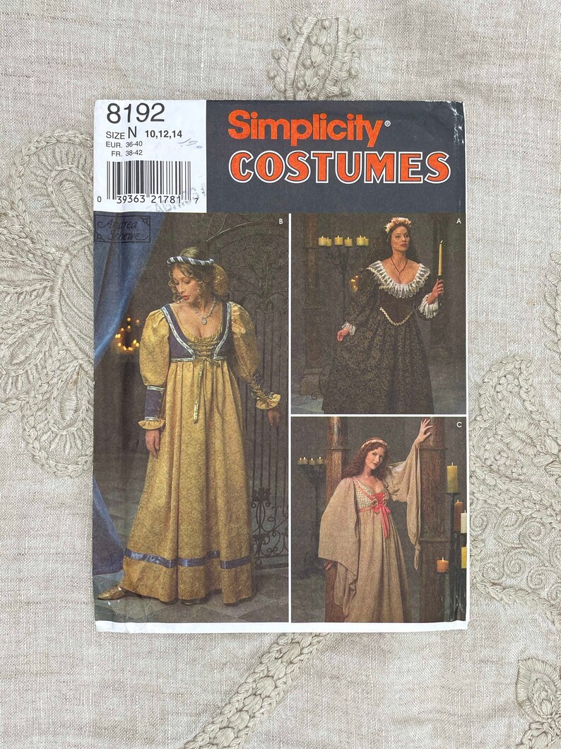 Simplicity 8192 Renaissance Costumes Pattern Size 10-14 or - Etsy