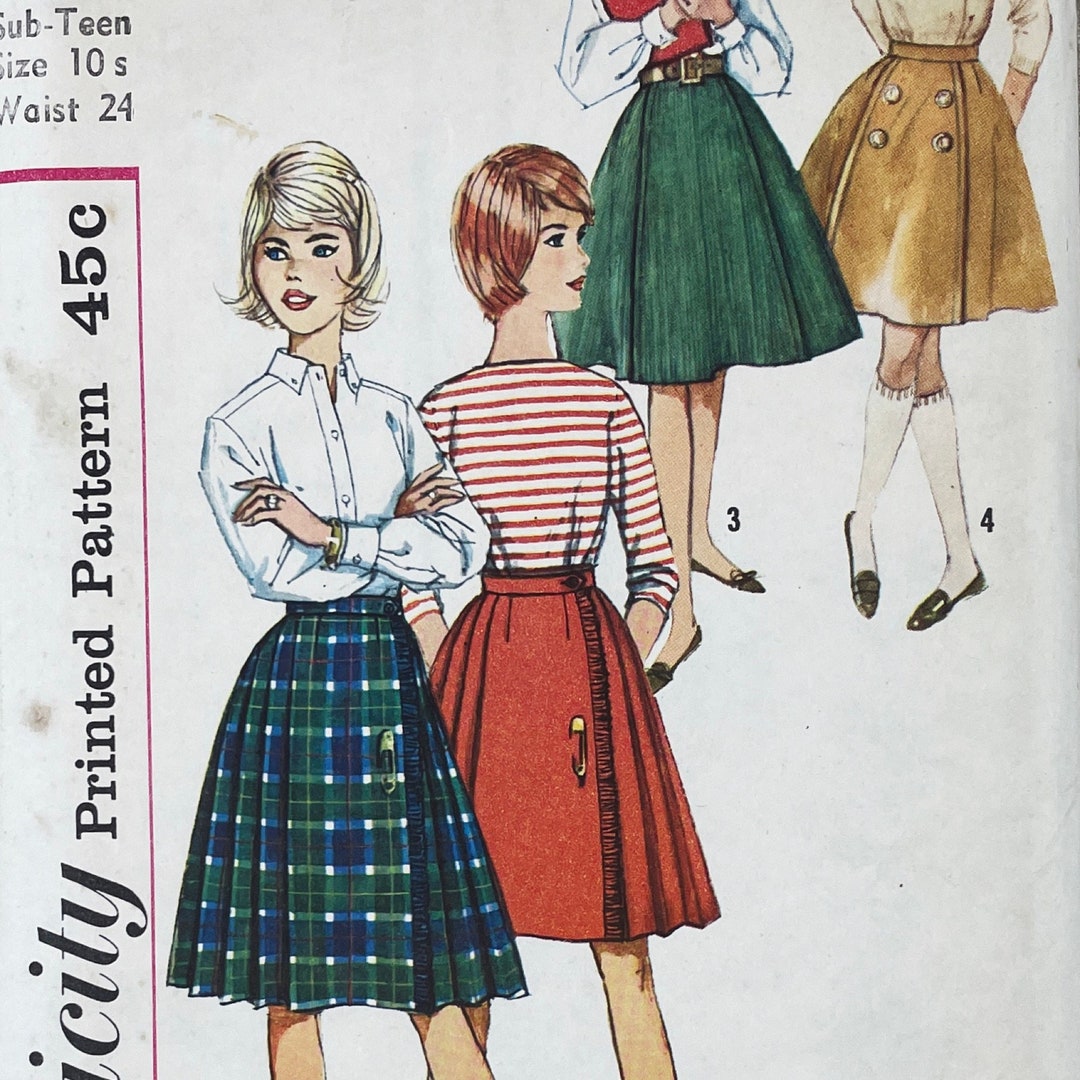 Simplicity 4151 - 1960s Kilt and Bandstand Skirt Pattern - Size 10 Sub ...
