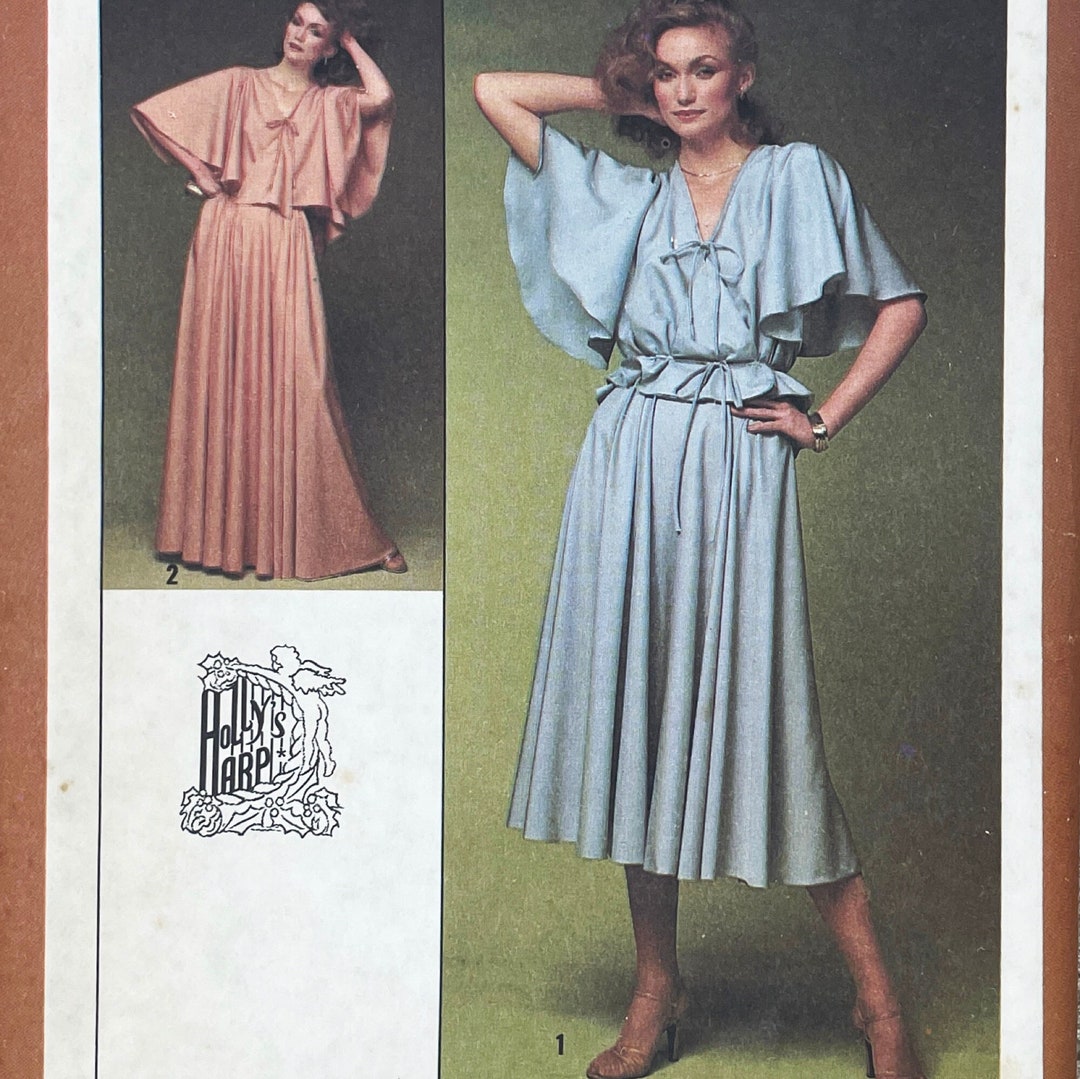 Simplicity 8646 - Holly's Harp Two Piece 1970s Angel Butterfly Sleeve ...