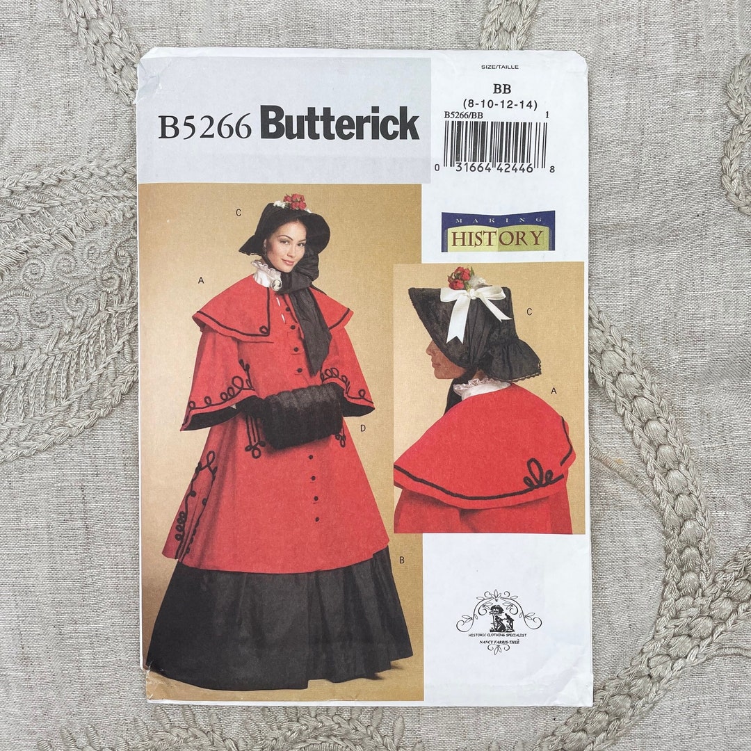 Butterick 5266 Dickens Historical Costume Cloak, Coat, Skirt, Bonnet ...