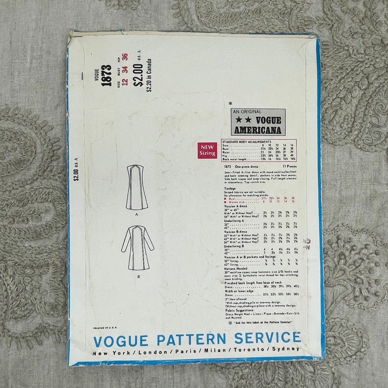 Vogue 1873 - Vintage Chuck Howard 1960s Space-age A-line Dress Pattern ...